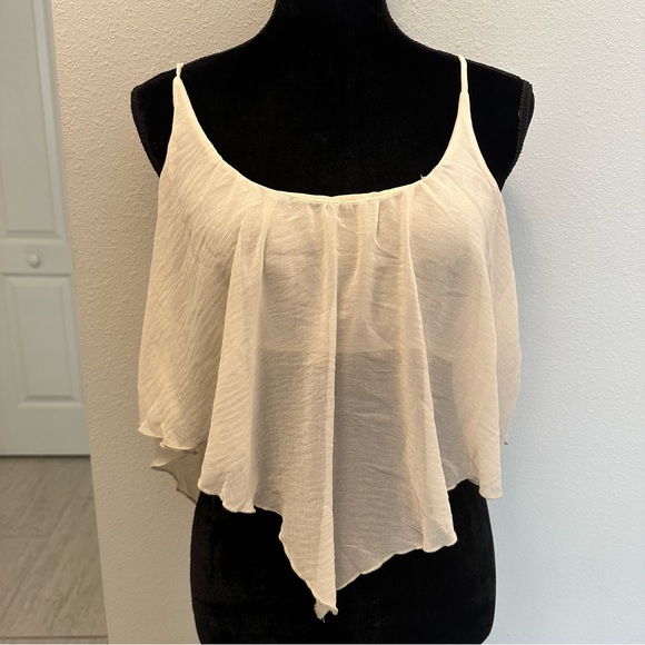 Tyche | Tops | Cream V Cut Cropped Tank Top | Poshmark